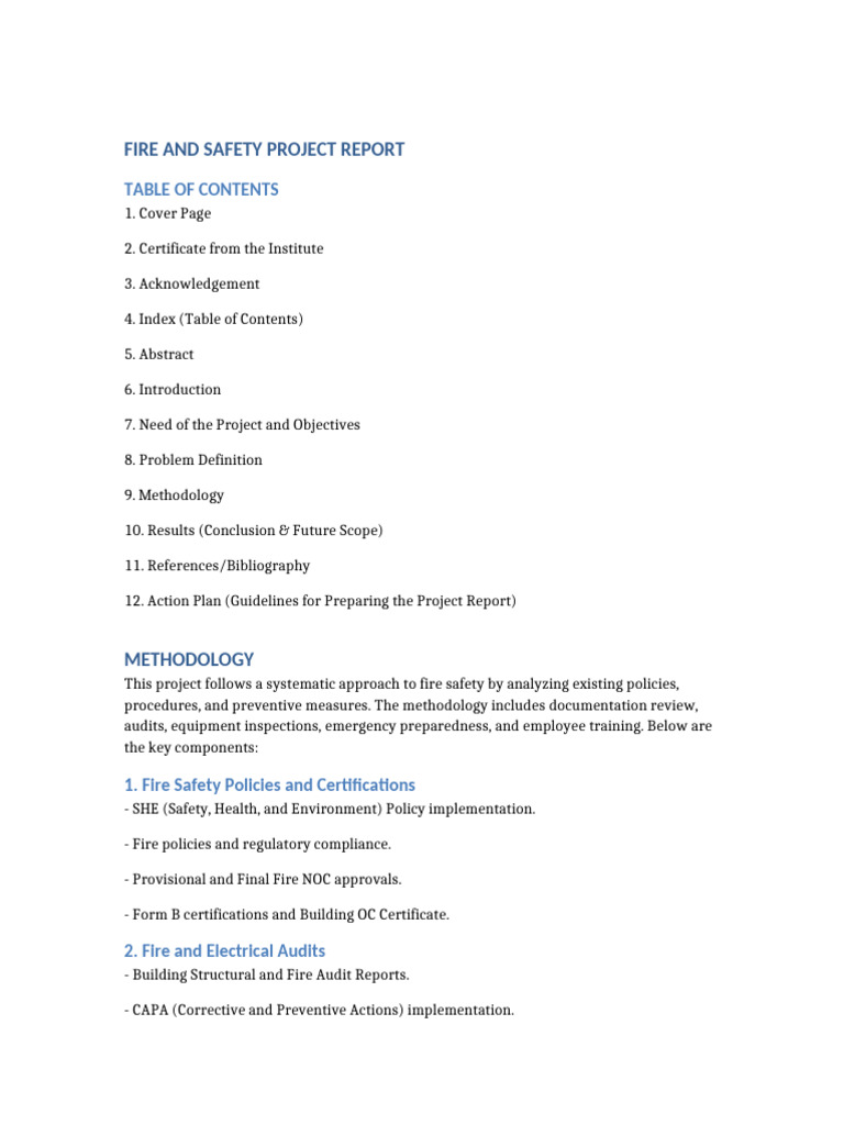 Fire Safety Project Report | PDF
