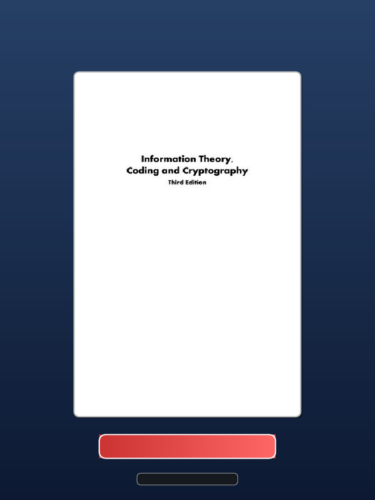Information Theory Coding and Cryptography 3rd Edition Ranjan Bose Digital Access | PDF ...