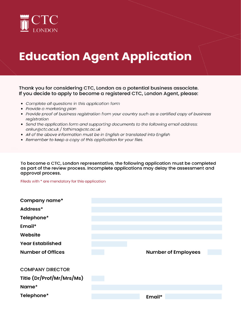 CTC Yazdan Agent Application Form New Completed | PDF