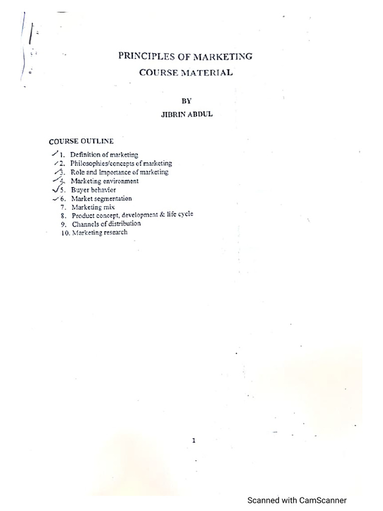 MKT 111 Notes | PDF