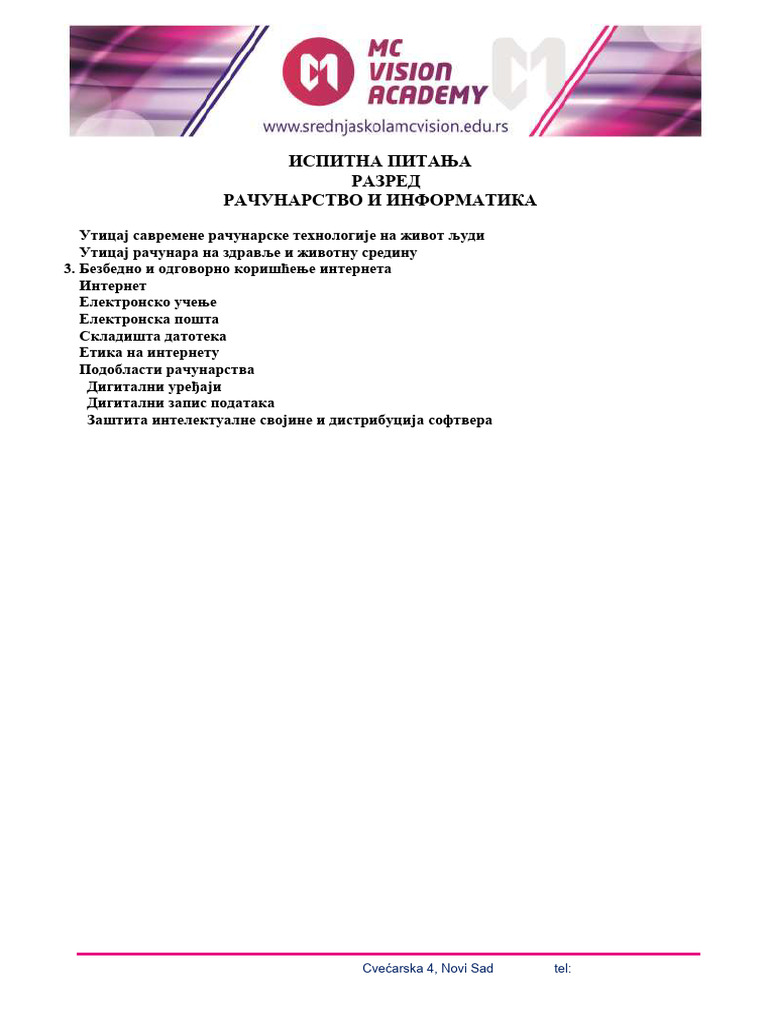 Racunarstvo I Informatika I | PDF