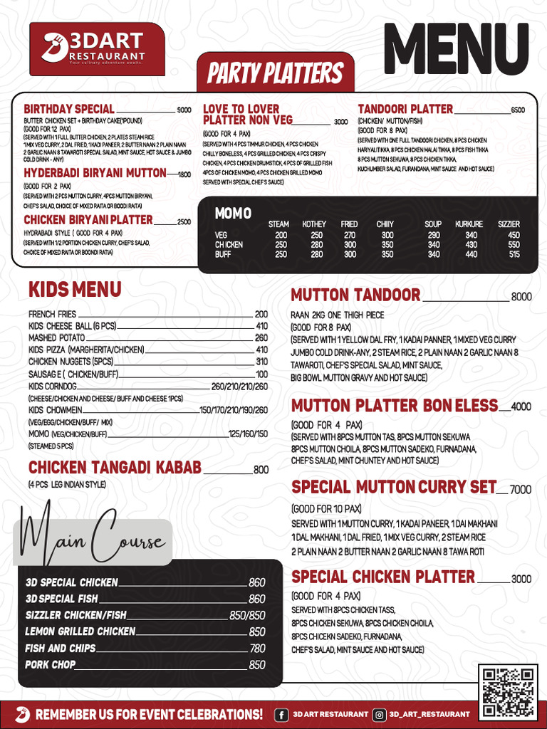 3D Art Restaurant Menu Overview | PDF | Hamburgers | Sausage