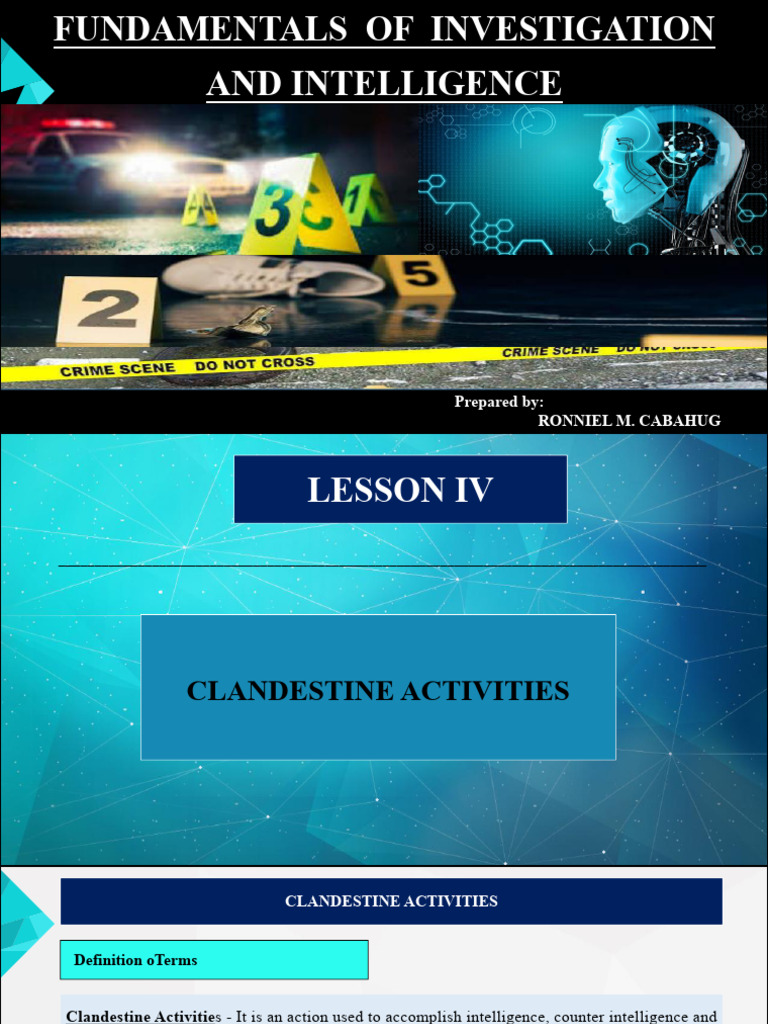 Cdi 1 Police Intel Lesson 4 | PDF | Surveillance | Covert Operation