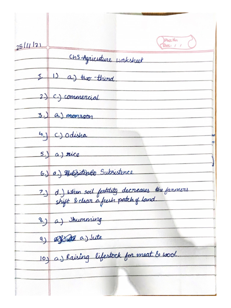 Agriculture Worksheet | PDF