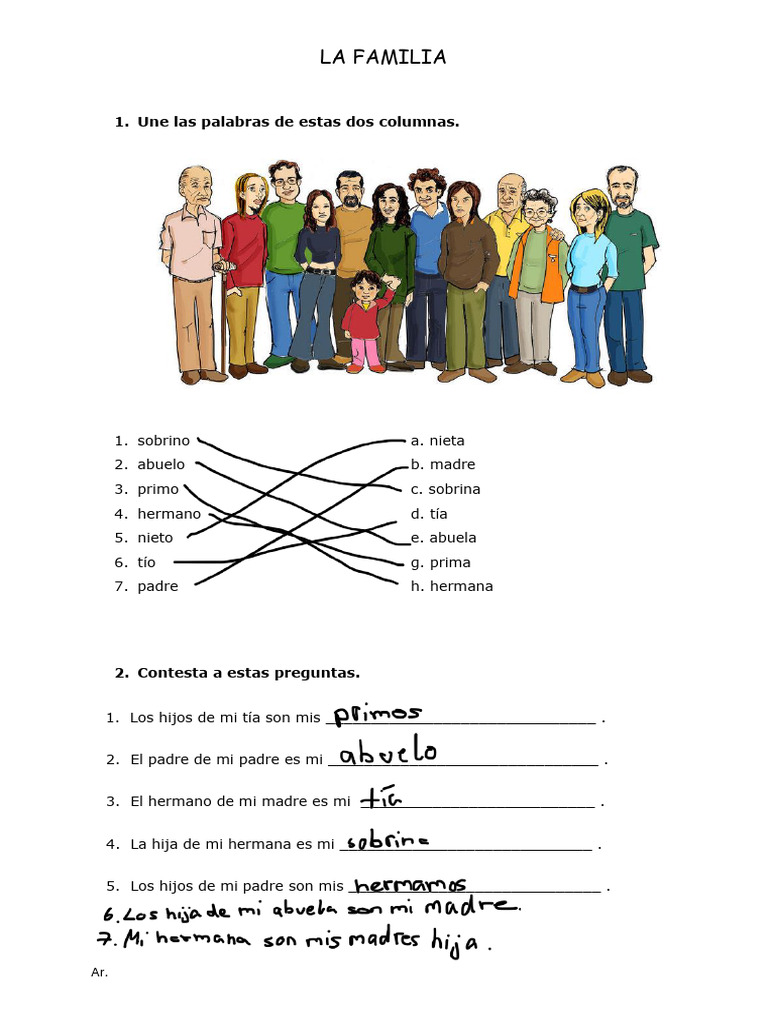 Familia Vocabulario | PDF