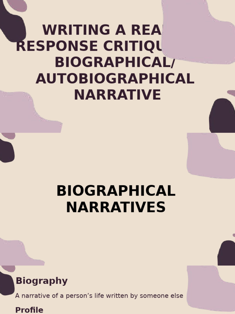 Biographical Narrative Writing Guide | PDF | Narrative | Autobiographies