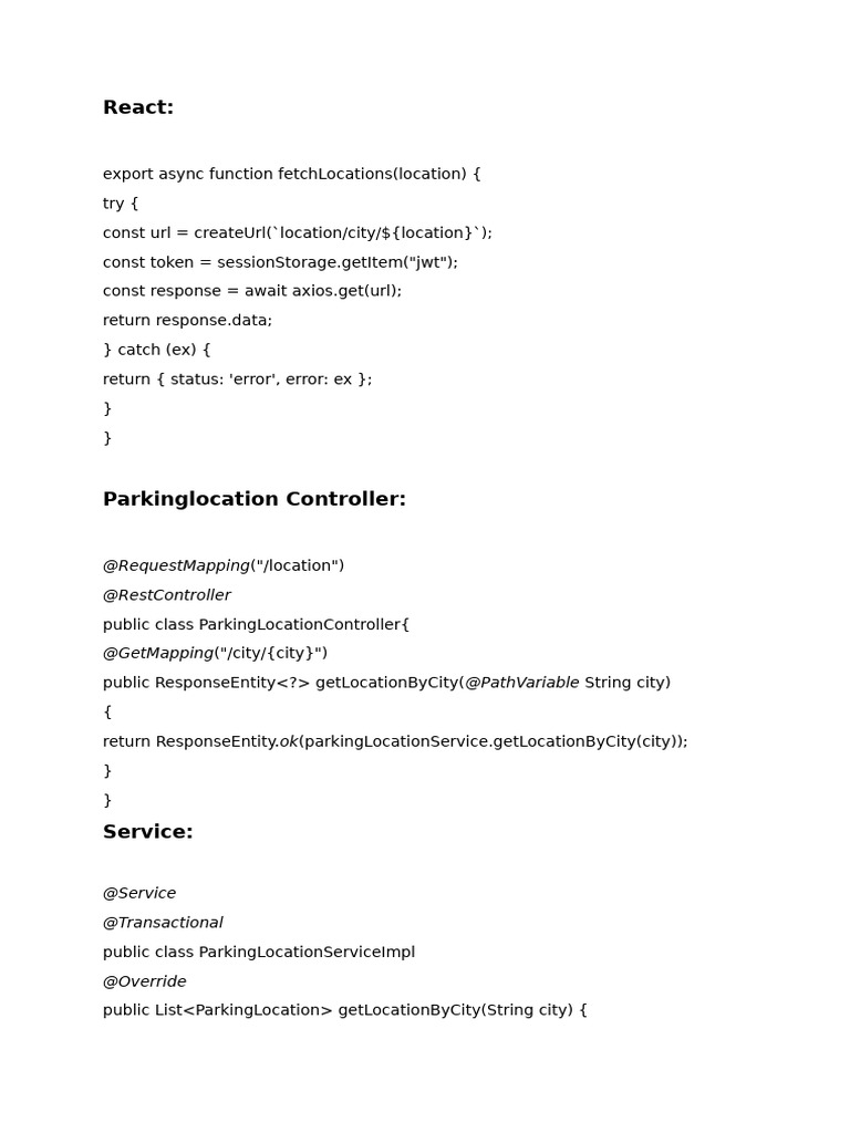 RestAPI Flow Search Parking Feature | PDF
