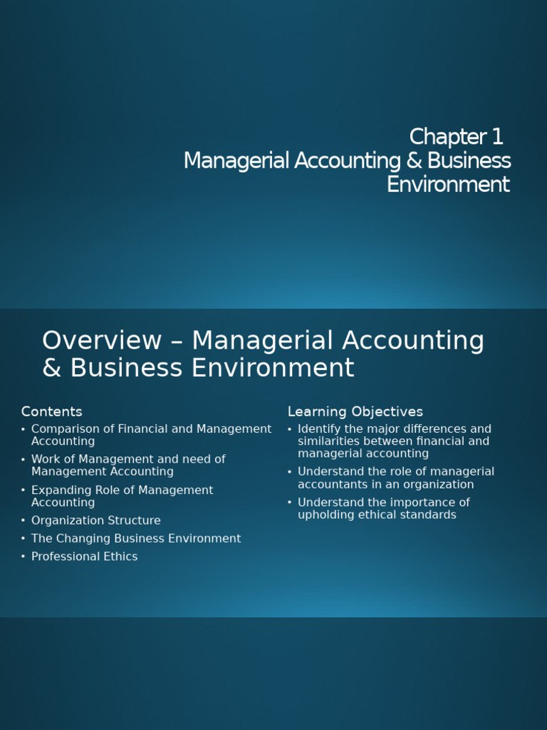 Chapter 1 Management Accounting - Business Envirnoment | PDF | Management Accounting | Lean ...
