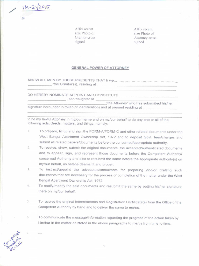 Model Draft General Power of ATTORNEY | PDF