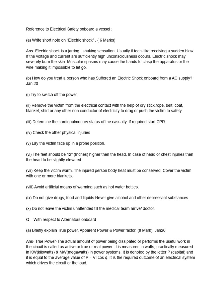 Reference To Electrical Safety Onboard A Vessel | PDF | Semiconductors ...