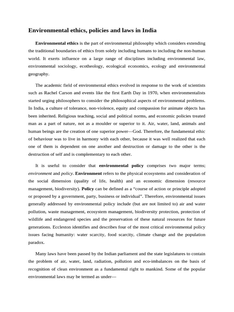 421 12 Environmental Ethics | PDF | Environmental Policy ...