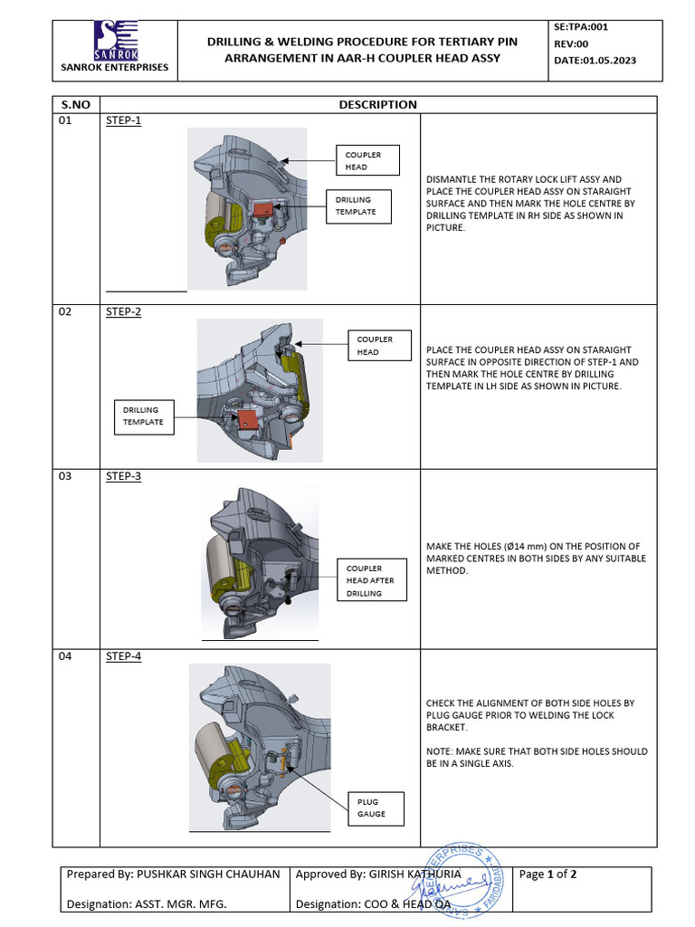 Tertiary Pin Arrangement Procedure | PDF | Tools | Manufactured Goods