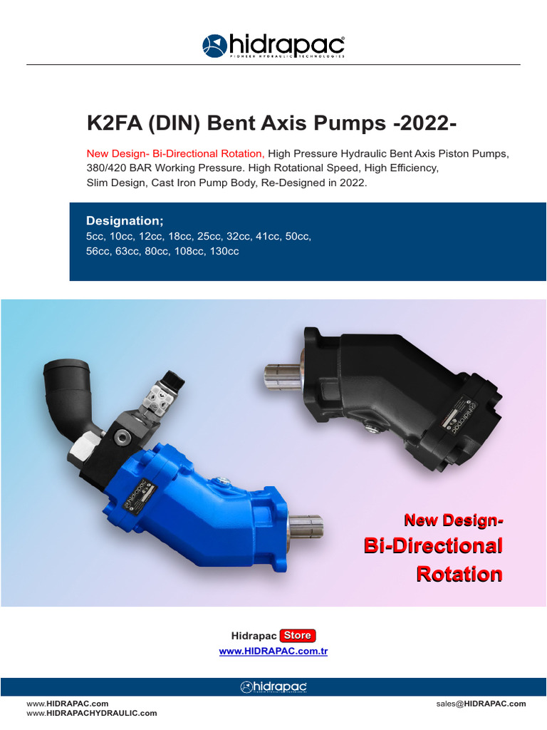 K2FA DIN Bent Axis Pumps | PDF | Horsepower | Pump