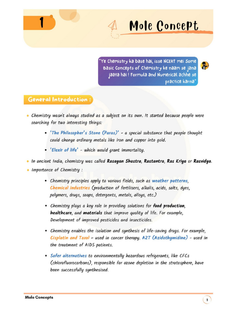 Mole Concept Notes by Padhle Akshay | PDF