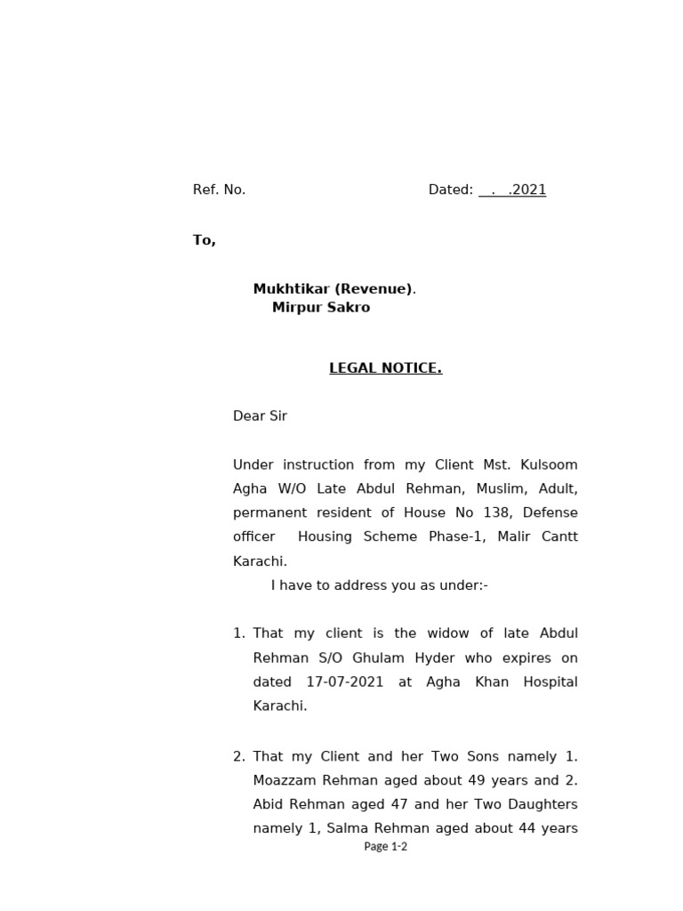 Legal Notice for Property Rights | PDF