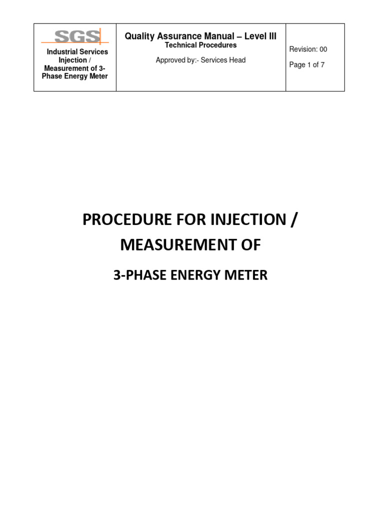 3-Phase Energy Meter Calibration Procedure | PDF | Physical Quantities ...