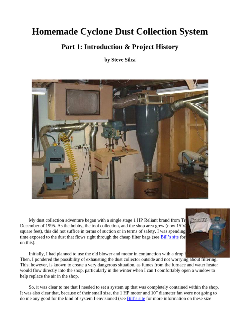 Homemade Cyclone Dust Collection System | PDF | Duct (Flow) | Screw