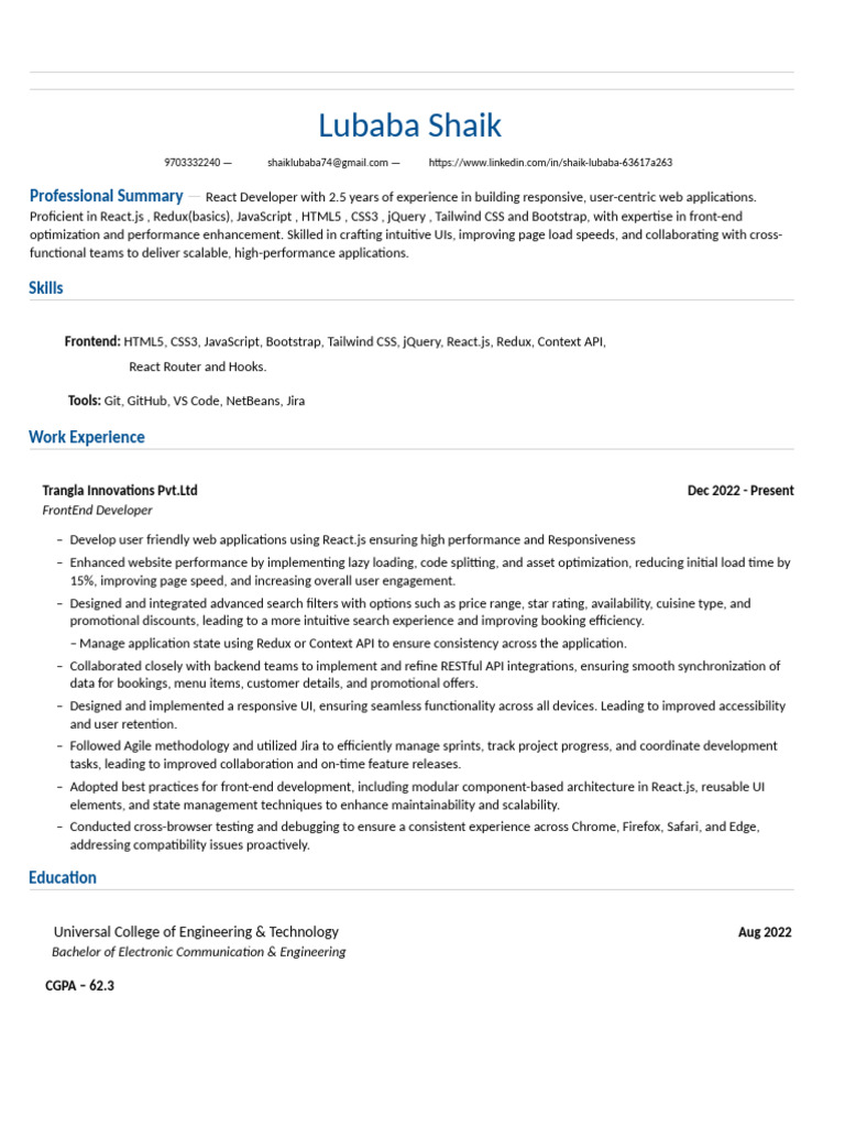 Srikanth Gandra Ui Developer Resume | PDF | J Query | Bootstrap (Front End Framework)