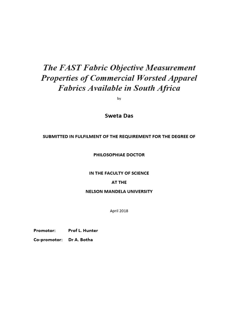 The FAST Fabric Objective Measurement | PDF | Textiles | Clothing
