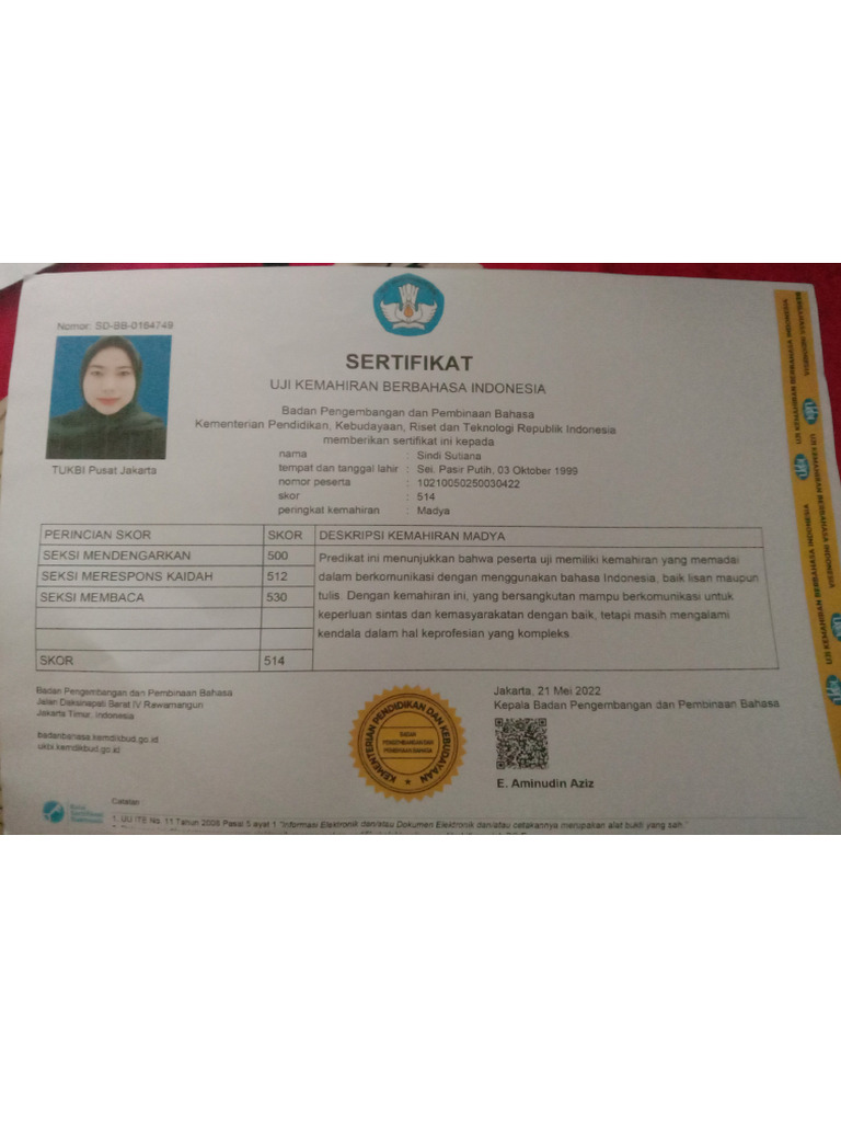 Sertifikat UKBI | PDF