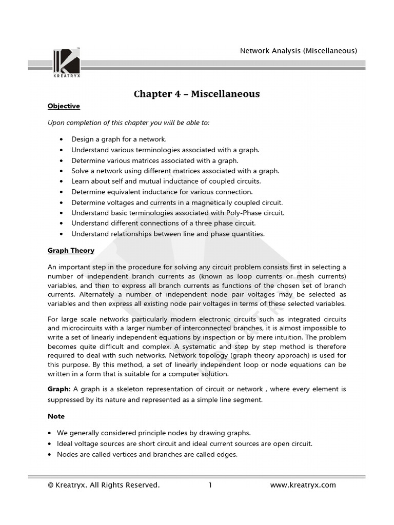 Network Analysis K-Wiki Chapter 4 Miscellaneous | PDF | Inductance ...