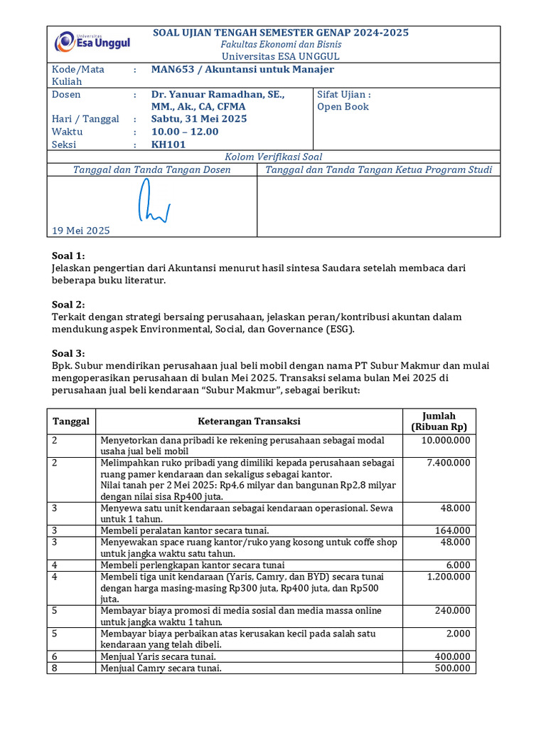 UTS Genap 2024 AUM 31 Mei 2025 | PDF