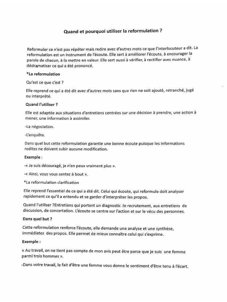 Reformuler | PDF