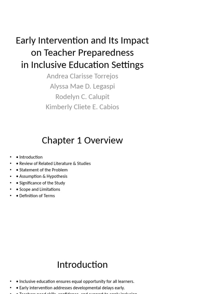 Chapter 1 Presentation | PDF | Inclusion (Education) | Individualized Education Program