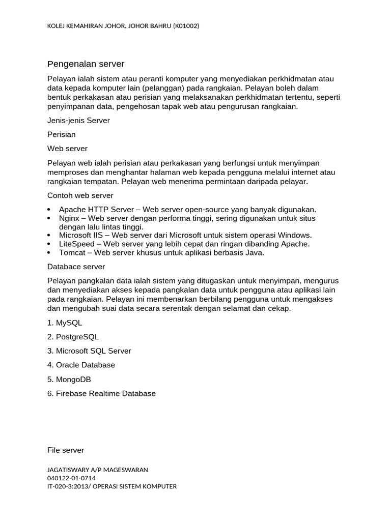 Pengenalan Server CO4 | PDF