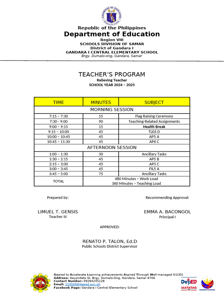 Teachers Program Sample | PDF