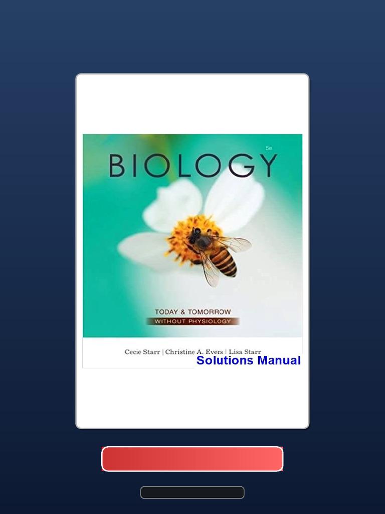 Biology Today and Tomorrow Without Physiology 5th Edition Starr Digital Access | PDF | Multiple ...