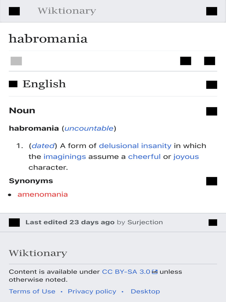 habromania - Wiktionary | PDF