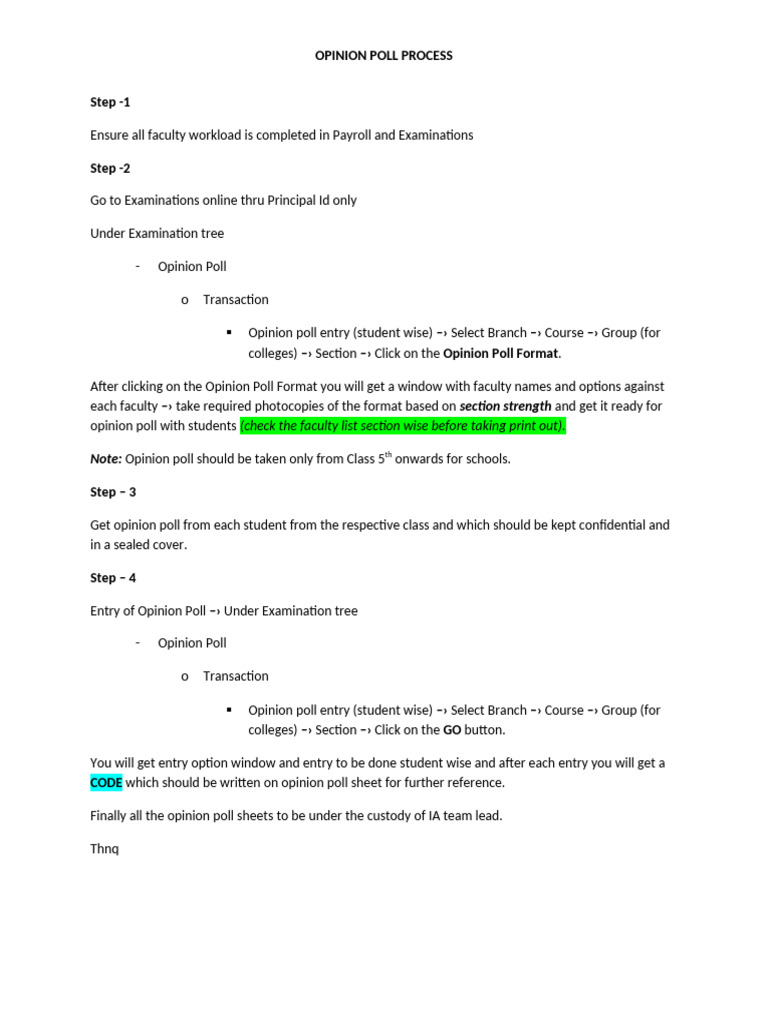 Opinion Poll - Process | PDF