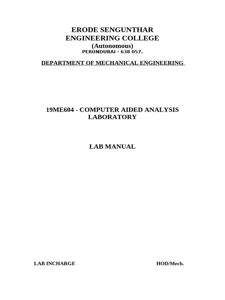 Mechanical Engineering Lab Manual | PDF | Structural Analysis | Stress ...