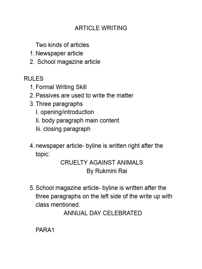 Article Writing | PDF