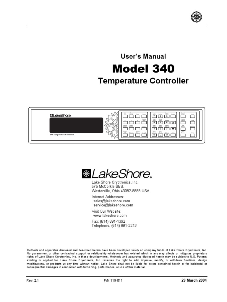Lakeshore 340 Manual | PDF | Control System | Implied Warranty