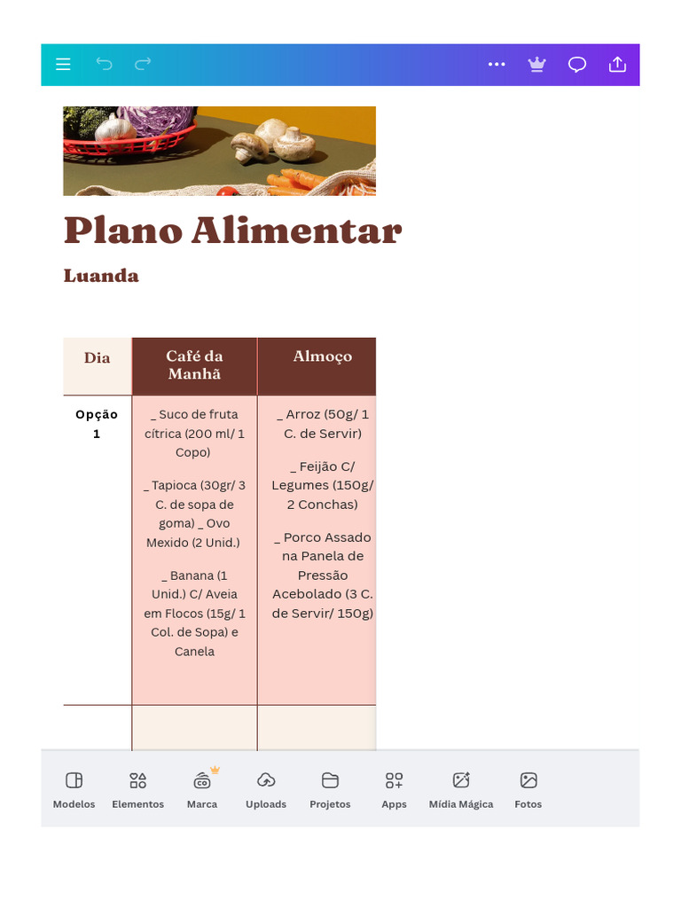 de Plano Alimentar Estilo Profissional Clássico Marrom Vermelho-Claro | PDF