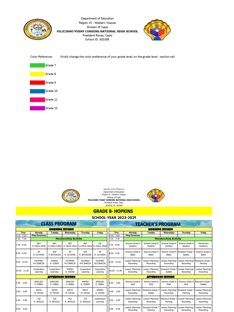 Class and Teachers Program 2022 2023 Revision2 | PDF | Southeast Asia | Government