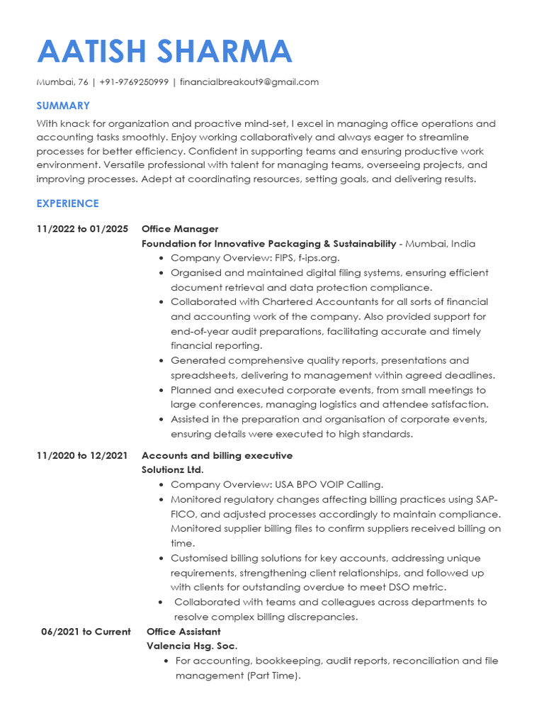 Aatish Sharma CValt | PDF | Business | Accounting