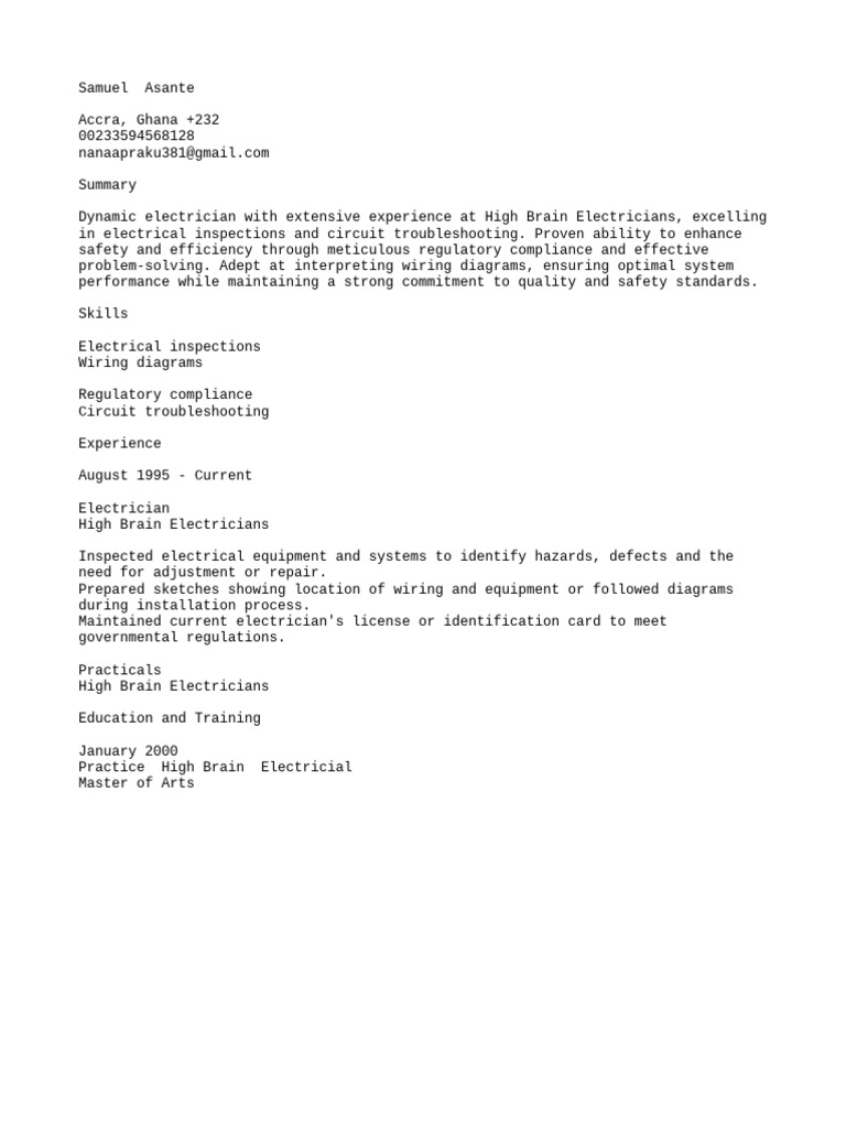 Samuel Asante Resume | PDF