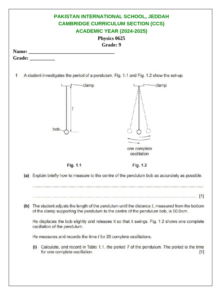 Practical Question Past Paper-1 | PDF