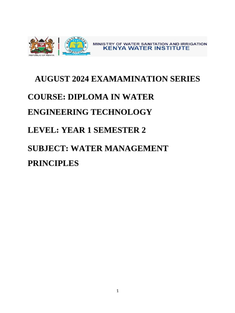 Water Management Principles Level 6 | PDF | Geographic Information ...