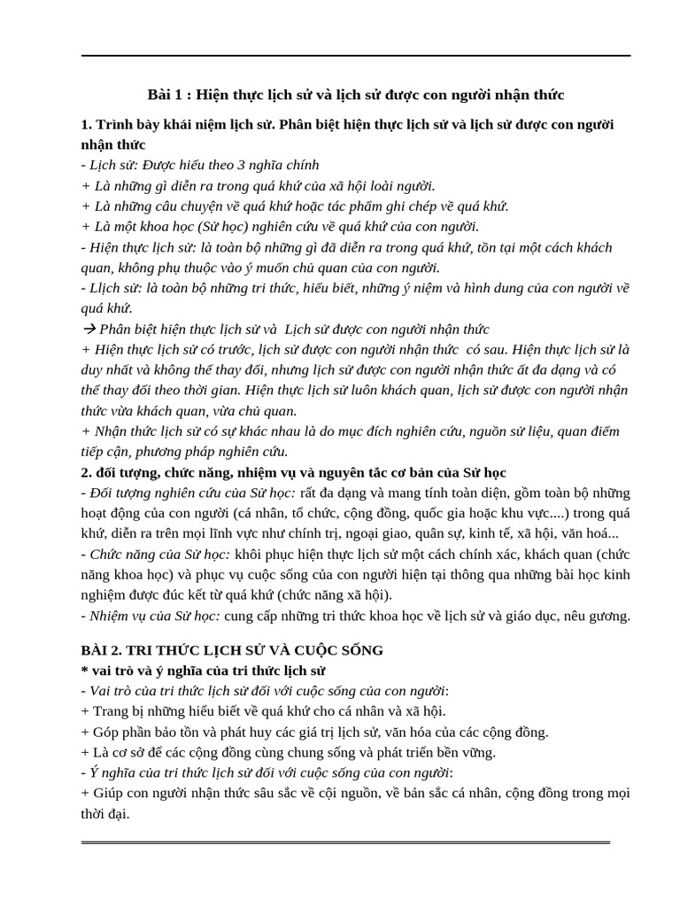 Đề Cương BK1 Sử 10 (23-24) | PDF