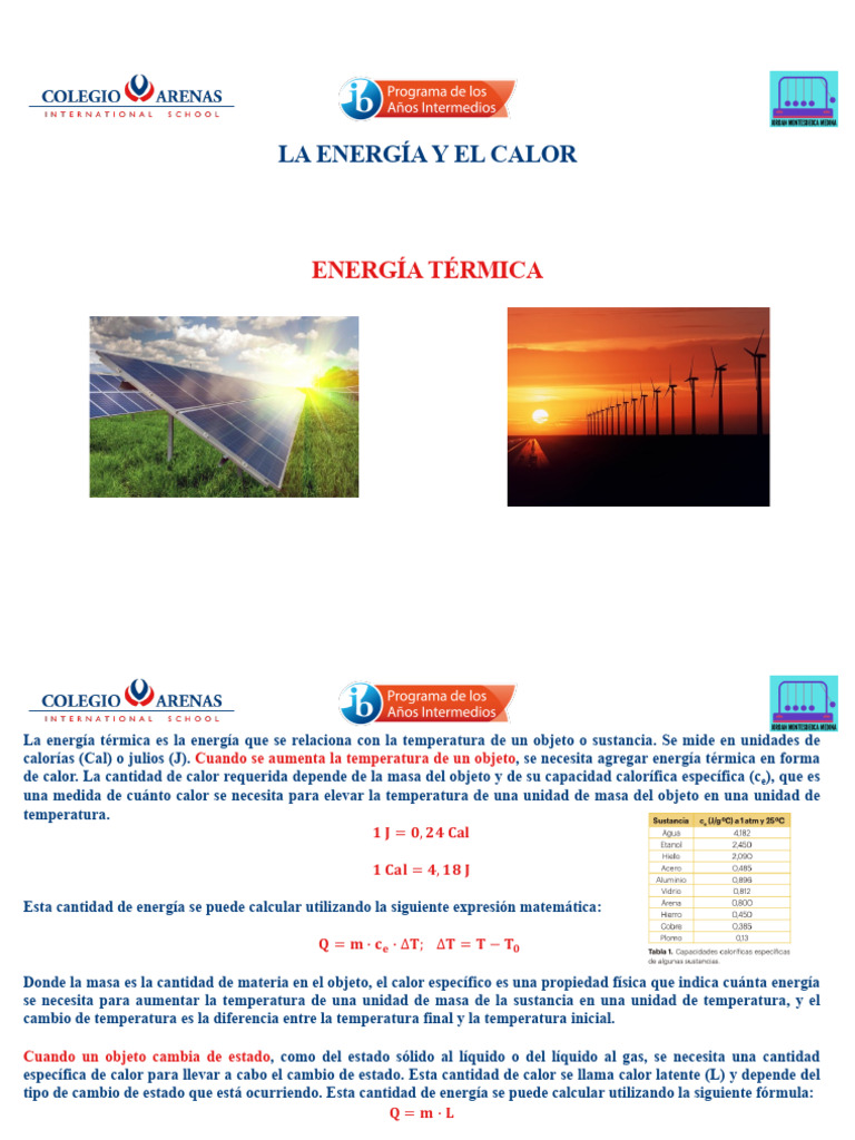 Presentación Energía Térmica | PDF | Calor | Temperatura