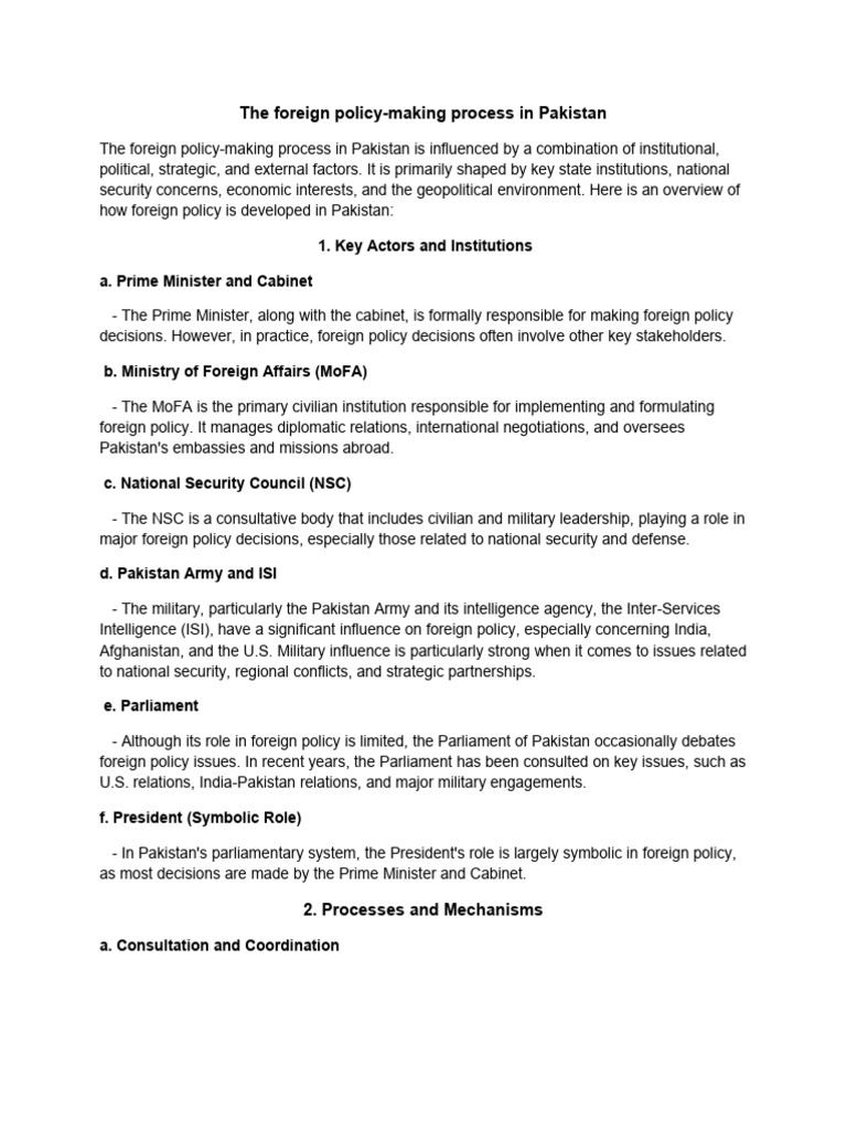 Pakistan's Foreign Policy Dynamics | PDF | Pakistan | Foreign Policy