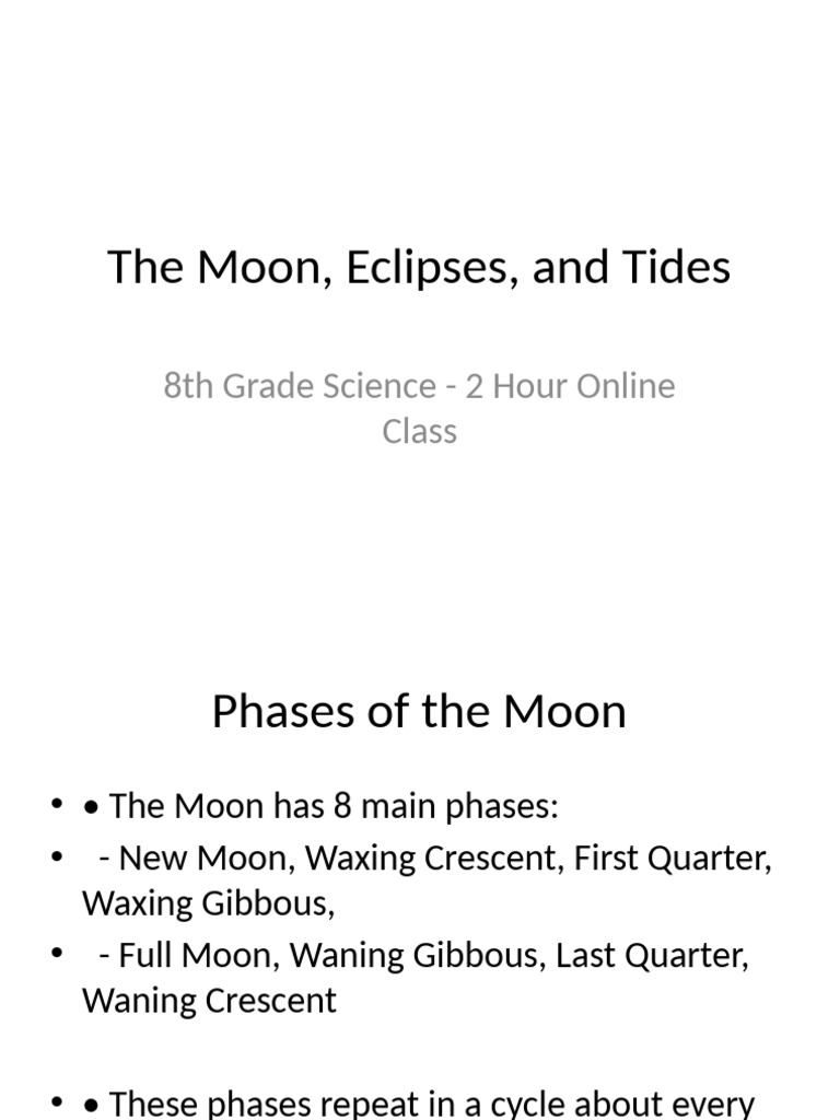 Moon Eclipses Tides Presentation | PDF