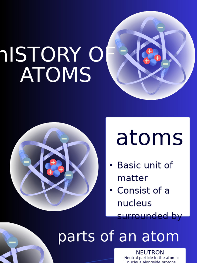Chemistry Atomic Structure Presentation in Lavander Red Blue Illustrative Style | PDF | Atoms ...