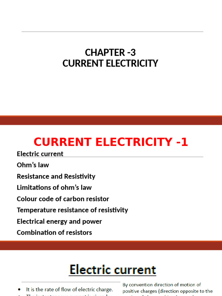 Chapter 3-Current Electricity 1 | PDF