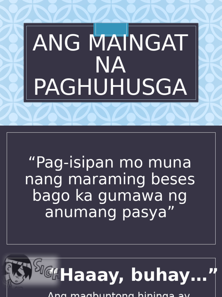Ang Maingat Na Paghuhusga | PDF