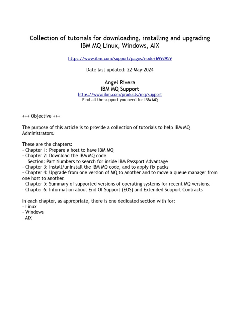 Collection of Tutorials For Installing and Upgrading IBM MQ - 6 | PDF | Microsoft Windows | Linux